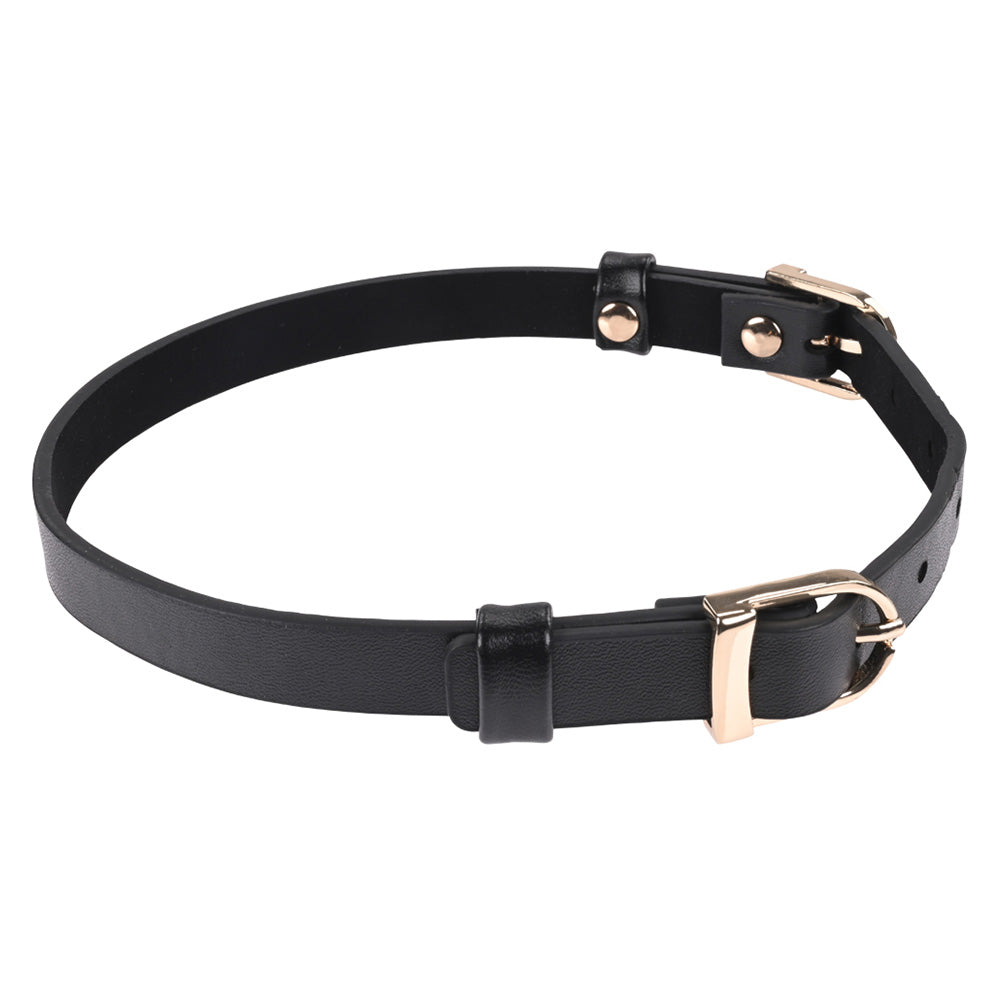 Sex & Mischief Double Buckle Faux Leather Discreet Day Collar | Sexyland