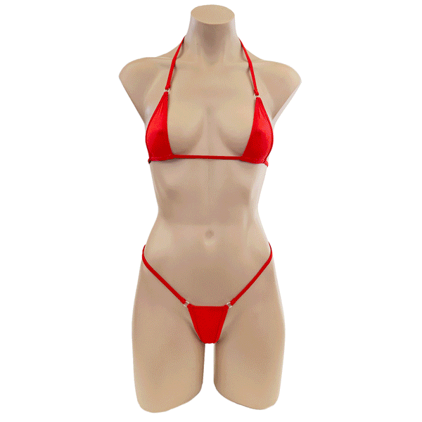 Poison Rose Micro Bikini Set W Halter Triangle Top And Thong Sexyland 9831
