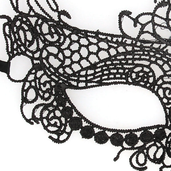 Ouch! Queen Black Lace Eye Mask | Laser-Cut Masquerade Mask | Sexyland