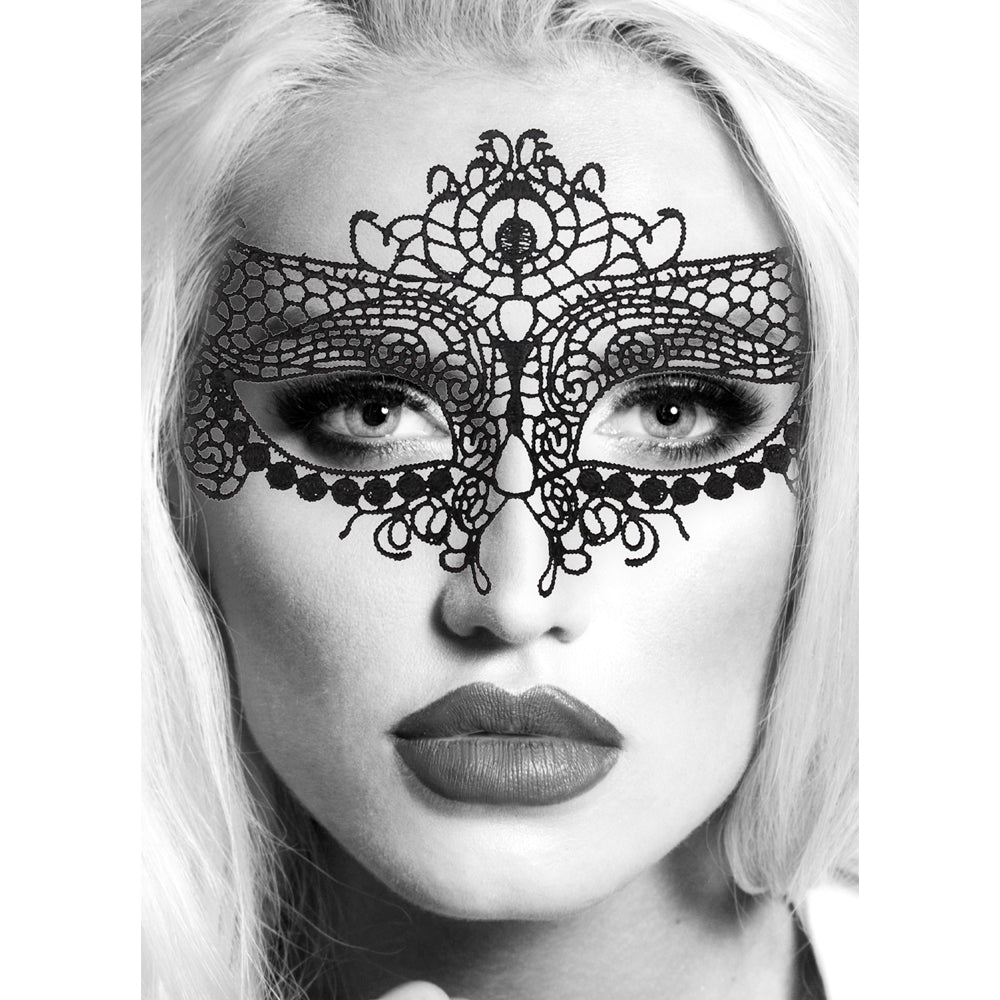 Ouch! Queen Black Lace Eye Mask | Laser-Cut Masquerade Mask | Sexyland