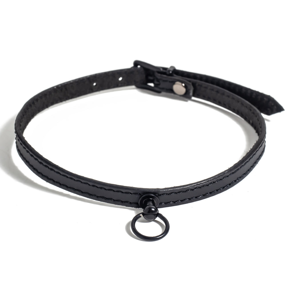 Zorba Narrow Leather Collar w/ O-Ring | Buy BDSM Accessories | Sexyland